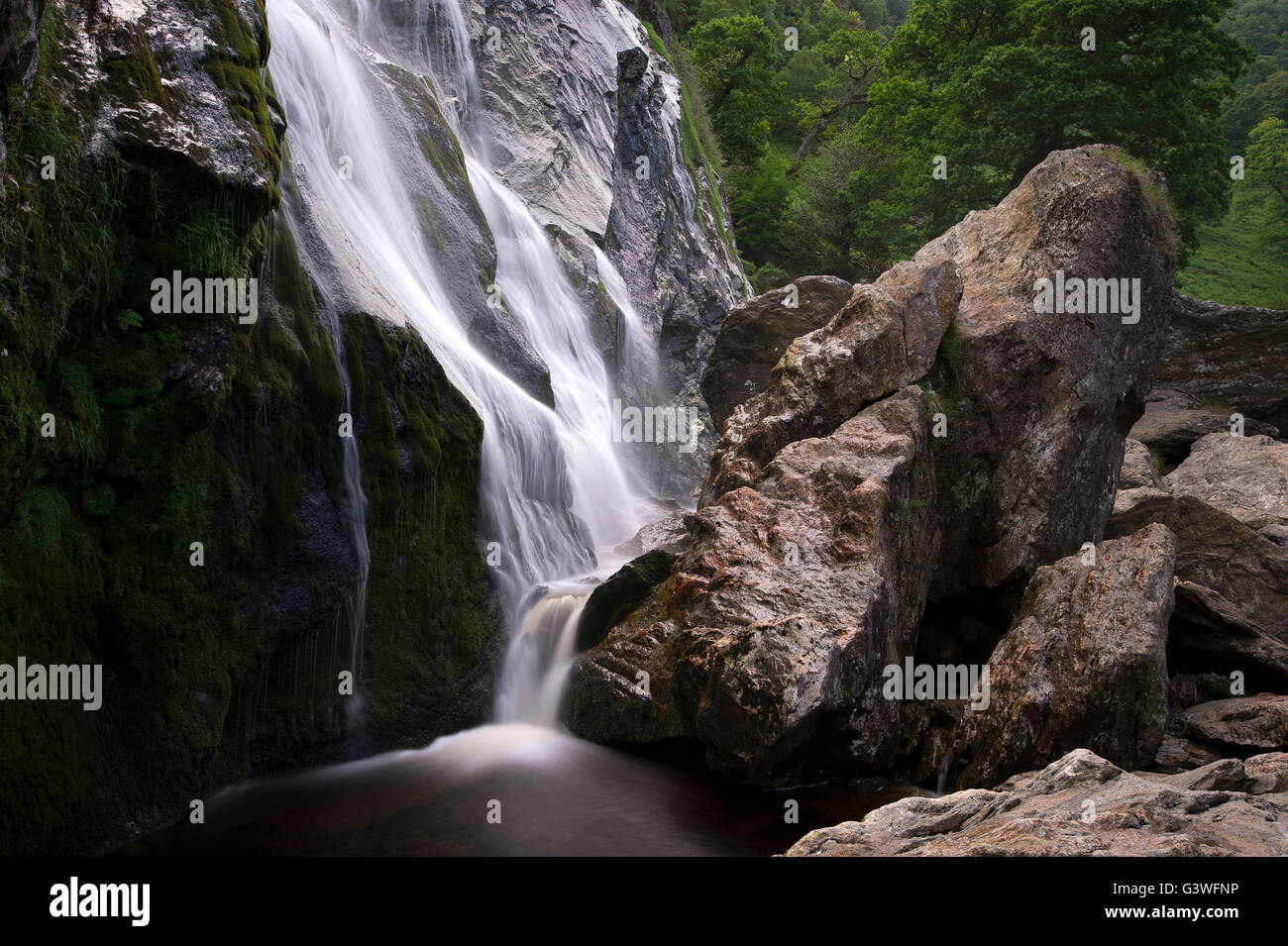 Powerscourt Waterfalls Irelands highest waterfall at 398 feet Stock ...