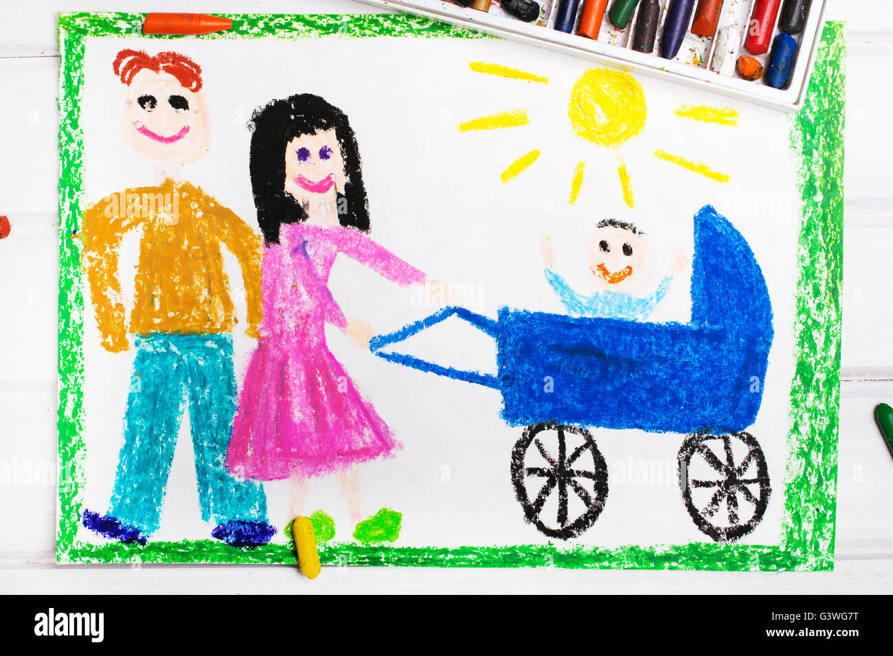 Cartoon Parents Baby Family High Resolution Stock Photography and ...