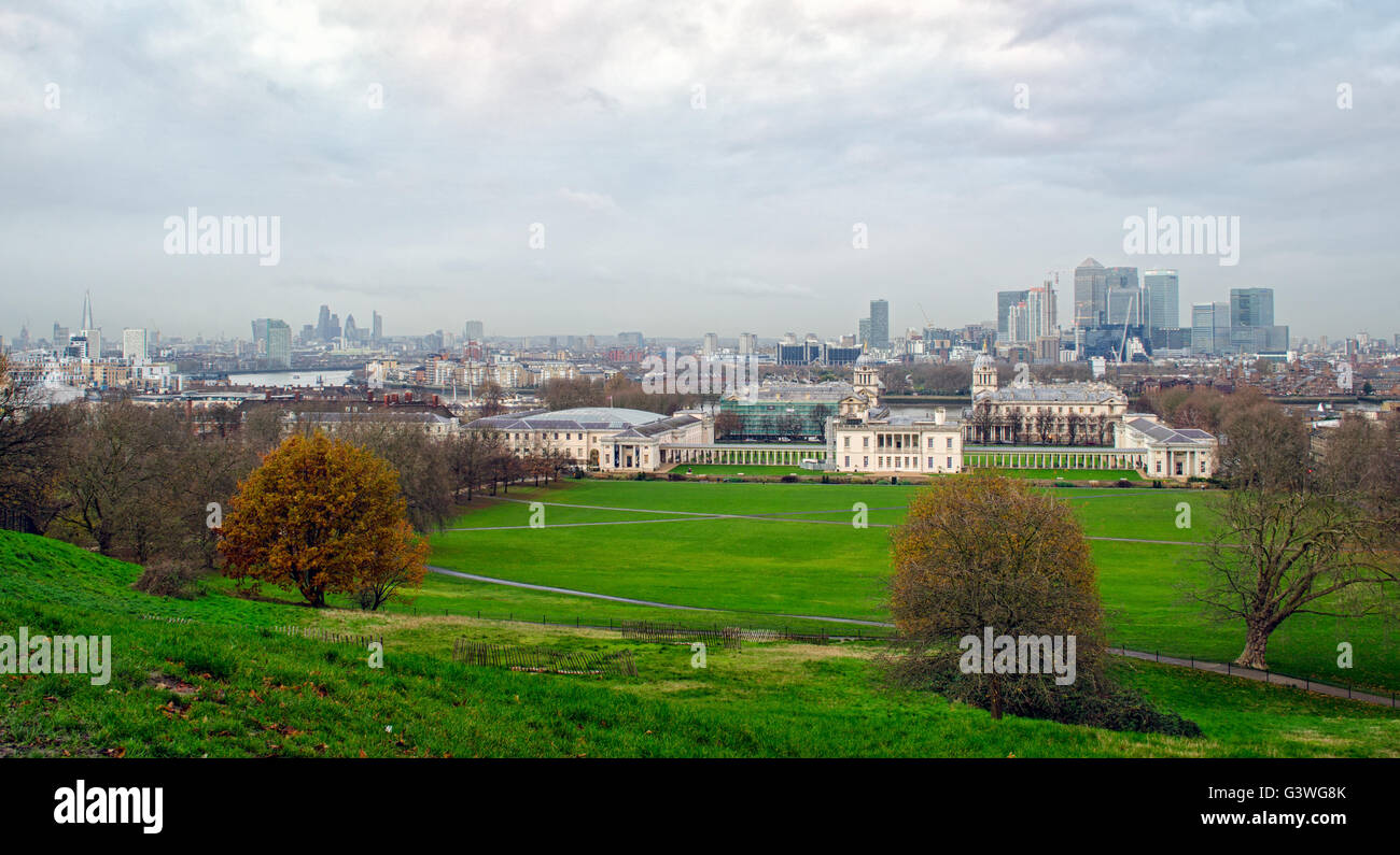 London skyline from greenwich panorama hi-res stock photography and ...