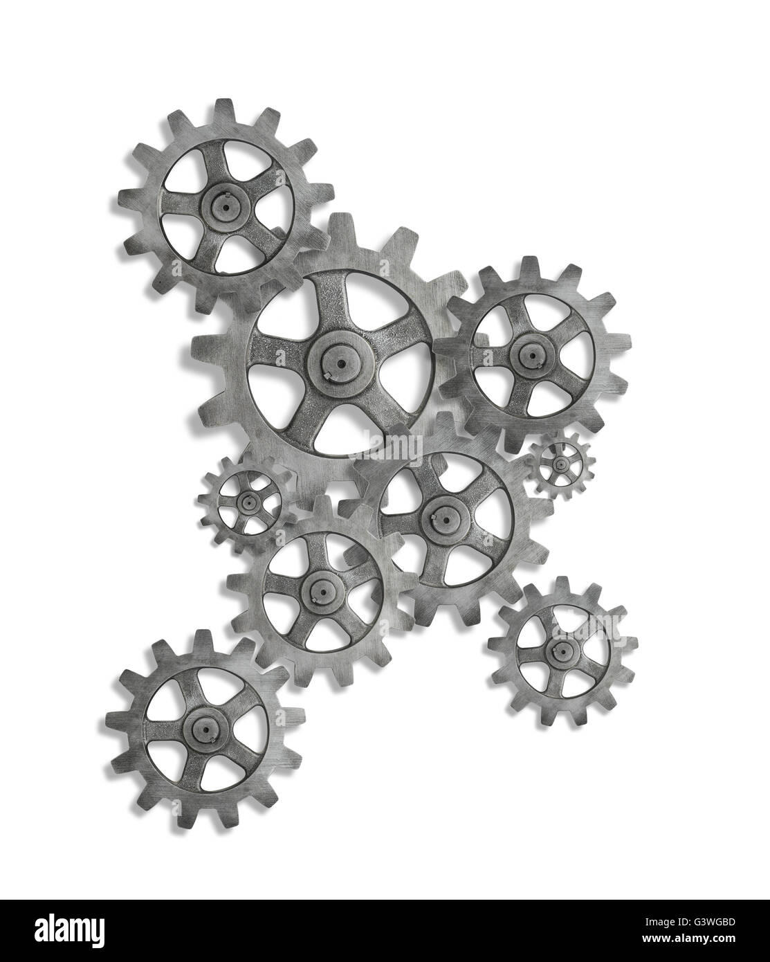 Cogs isolate on background Stock Photo - Alamy