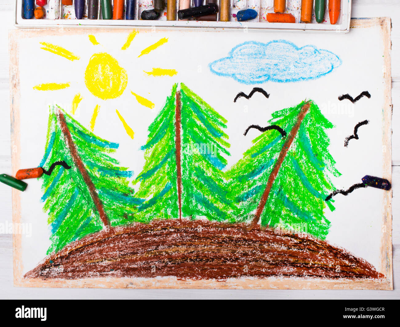 Cartoon Trees Hills High Resolution Stock Photography and Images - Alamy