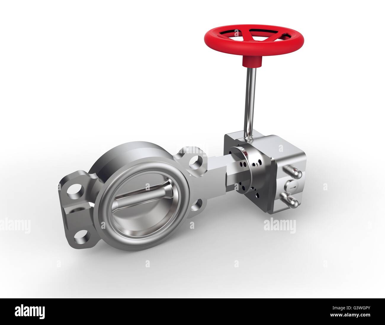Red valve isolated on a white back ground Stock Photo - Alamy