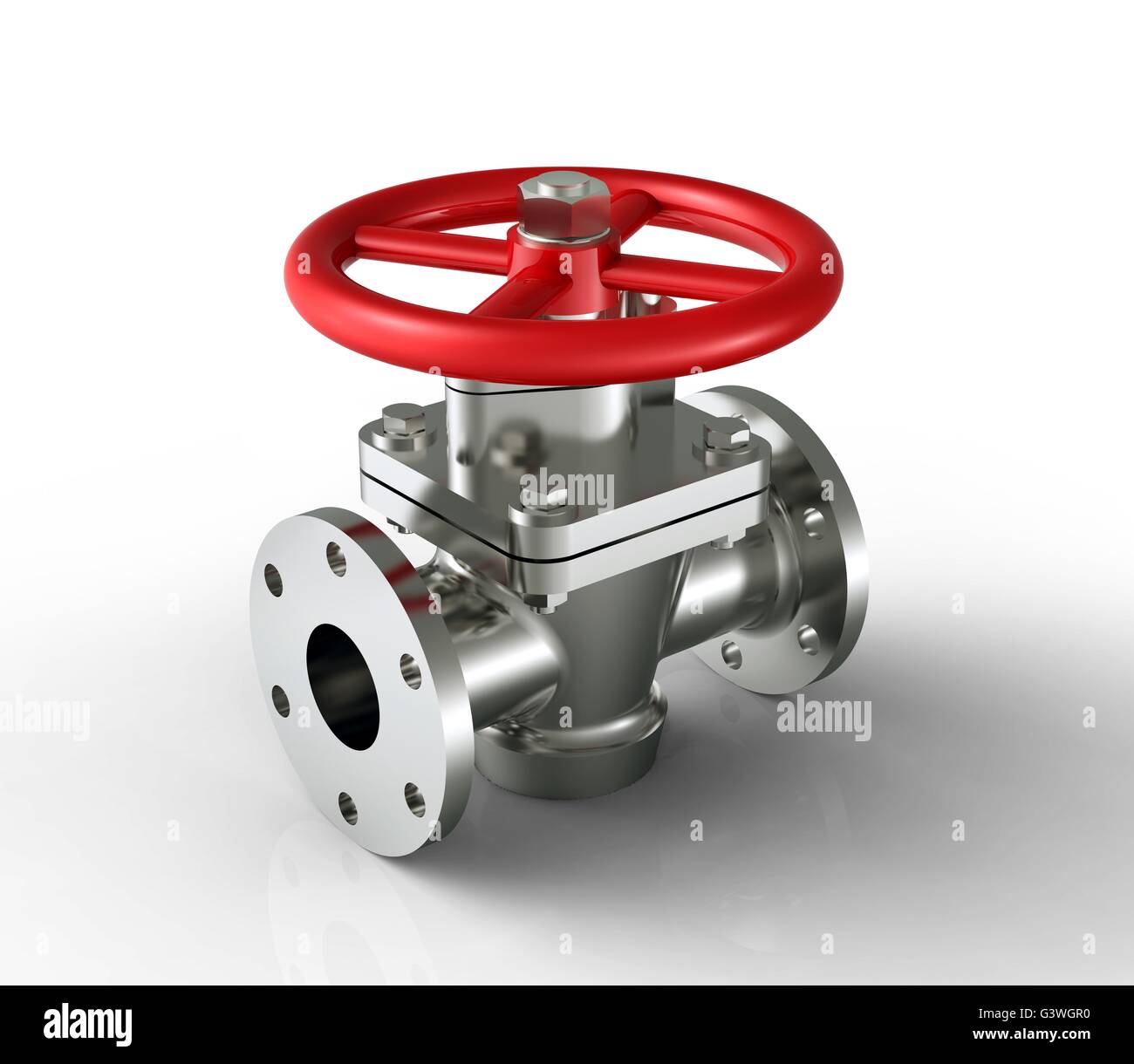 Red valve isolated on a white back ground Stock Photo - Alamy