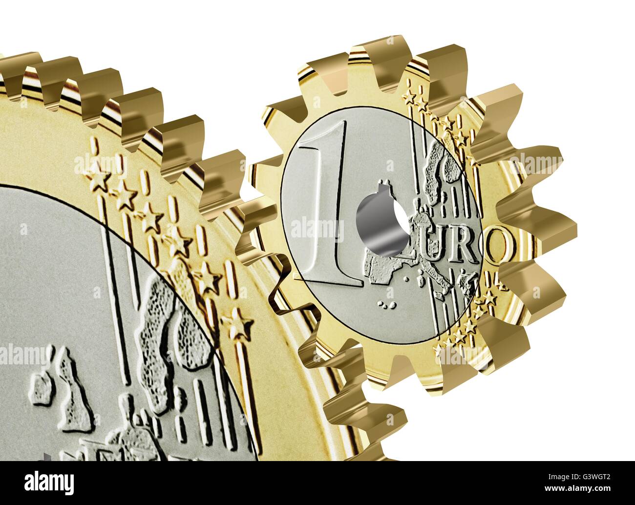 euro coin gear isolated on a white background Stock Photo - Alamy