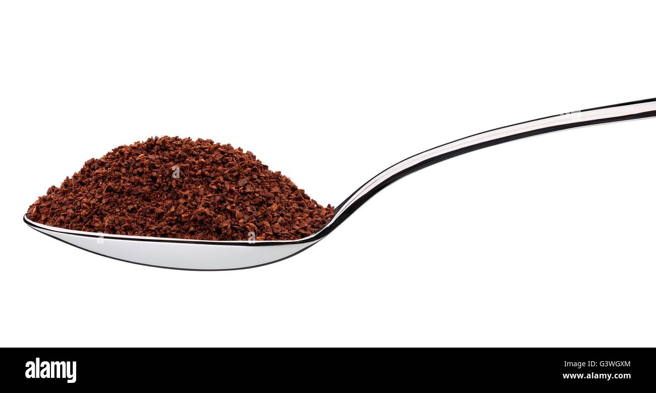 spoonfull of coffee isolated on white background Stock Photo - Alamy