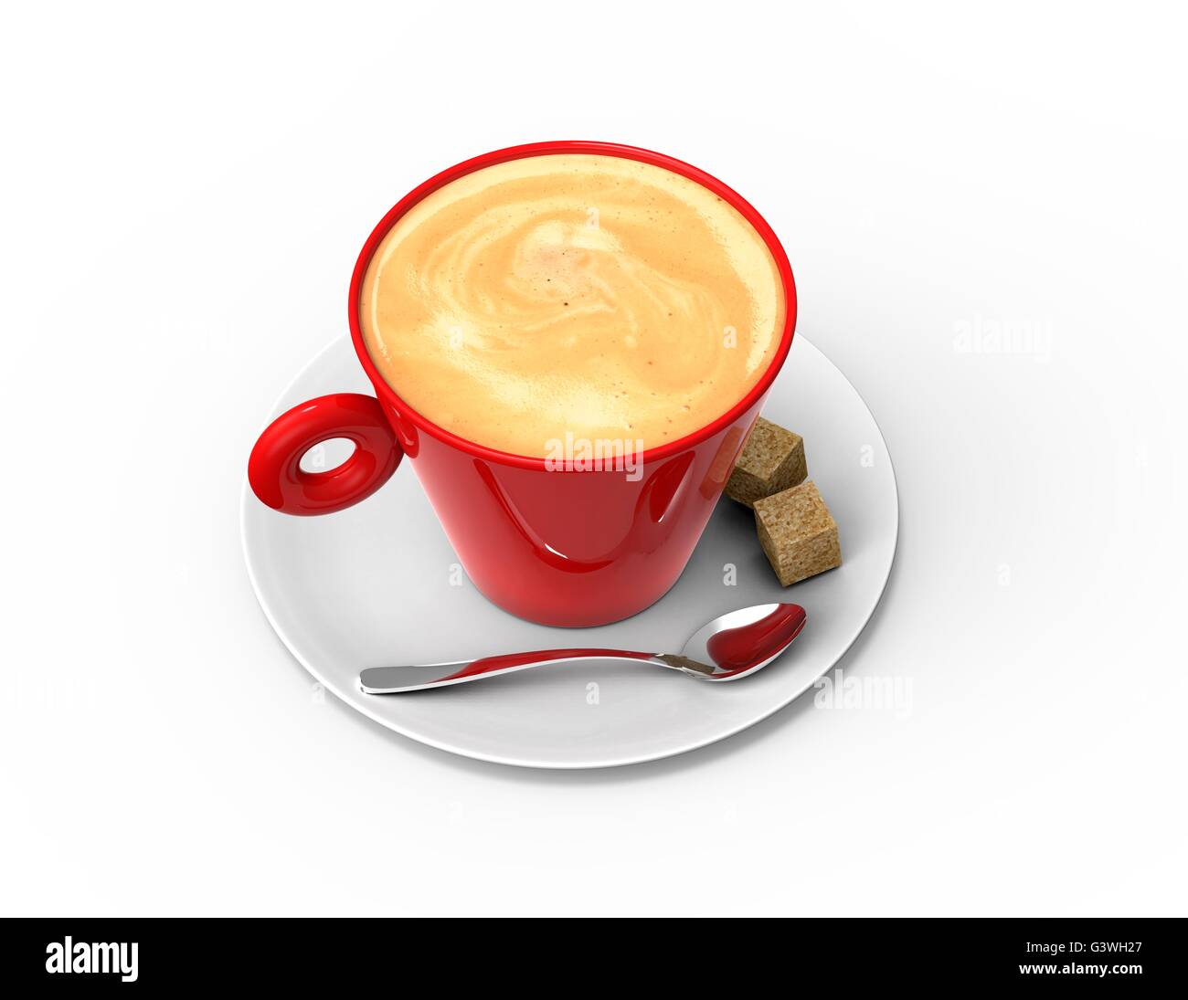nice coffee cup with fresh coffee isolated Stock Photo - Alamy