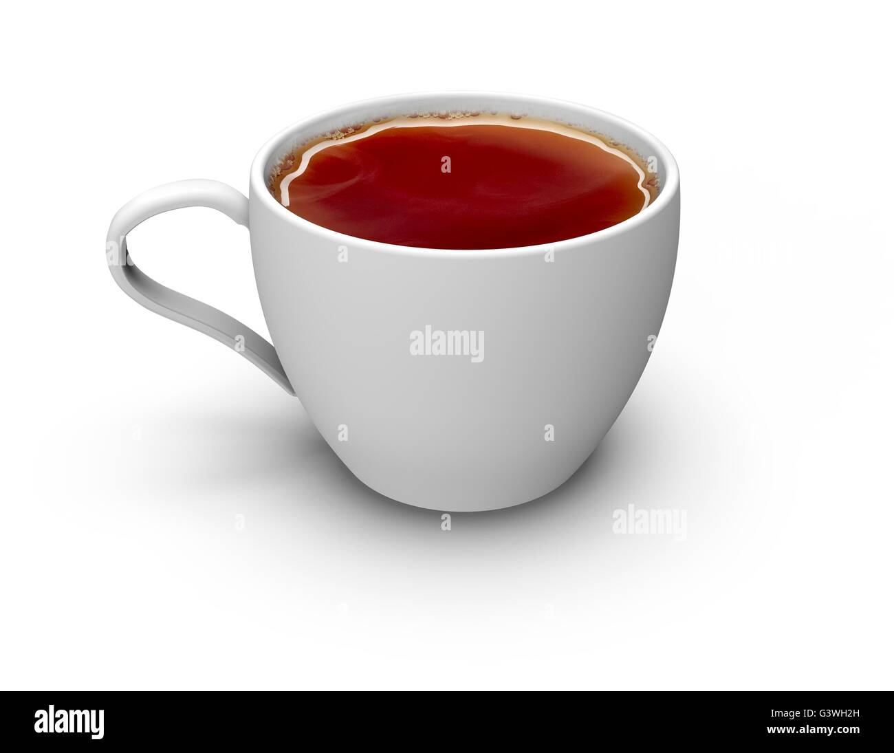 nice tea cup with fresh tea isolated on white Stock Photo - Alamy