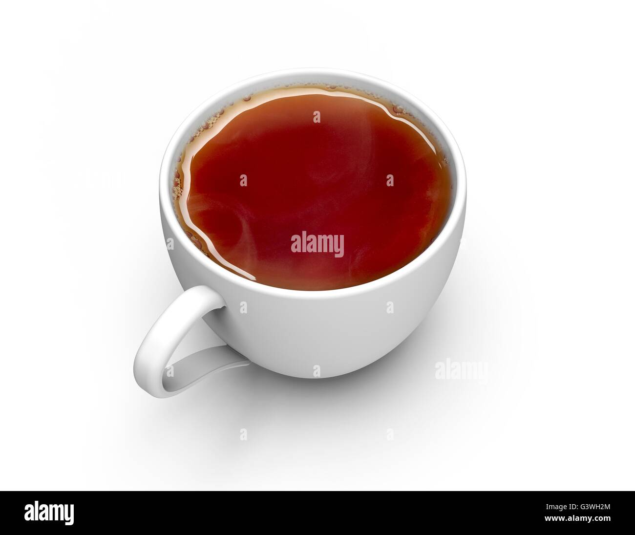 nice tea cup with fresh tea isolated on white Stock Photo - Alamy