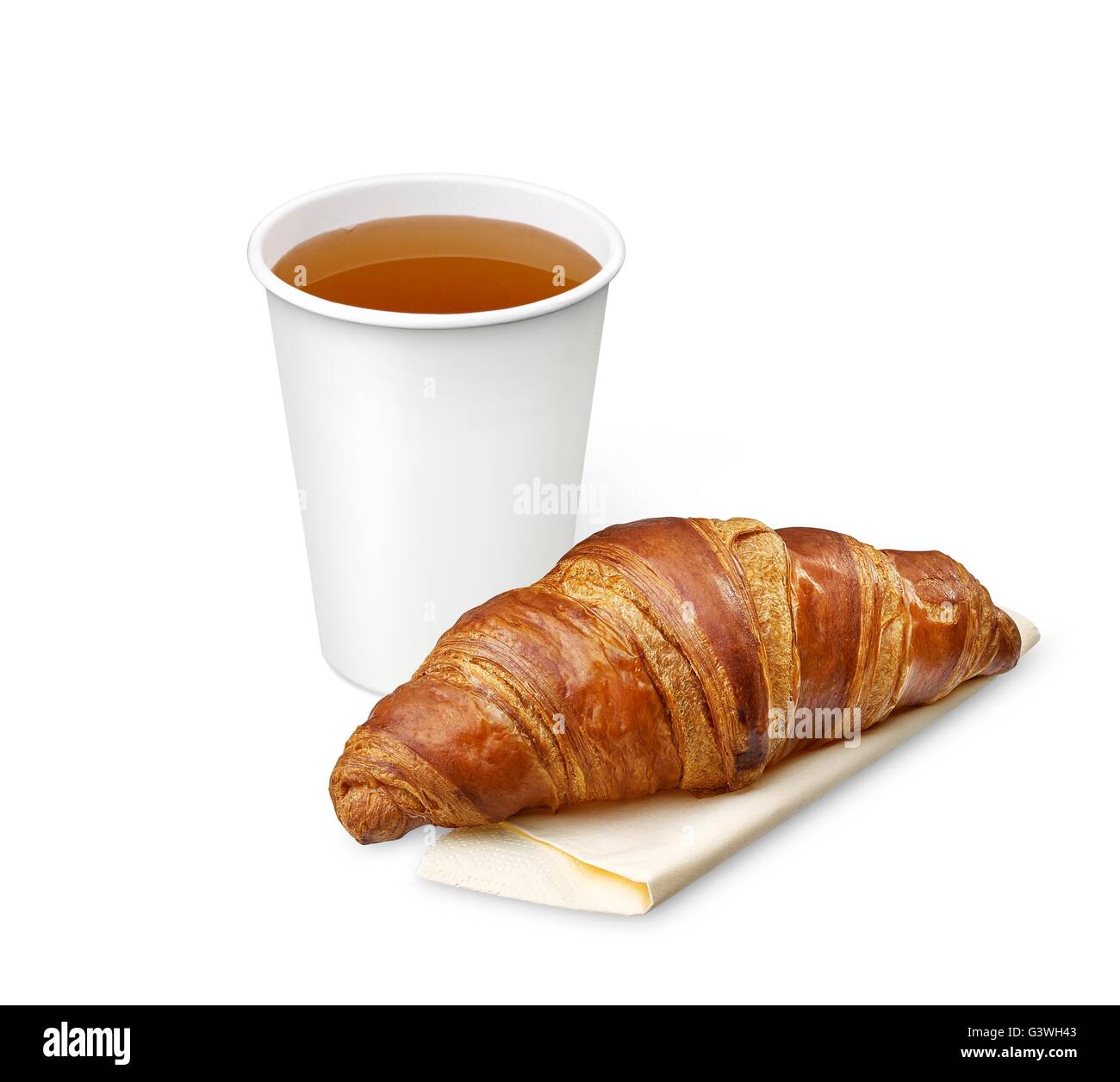 nice tea cup with fresh tea isolated on white Stock Photo - Alamy