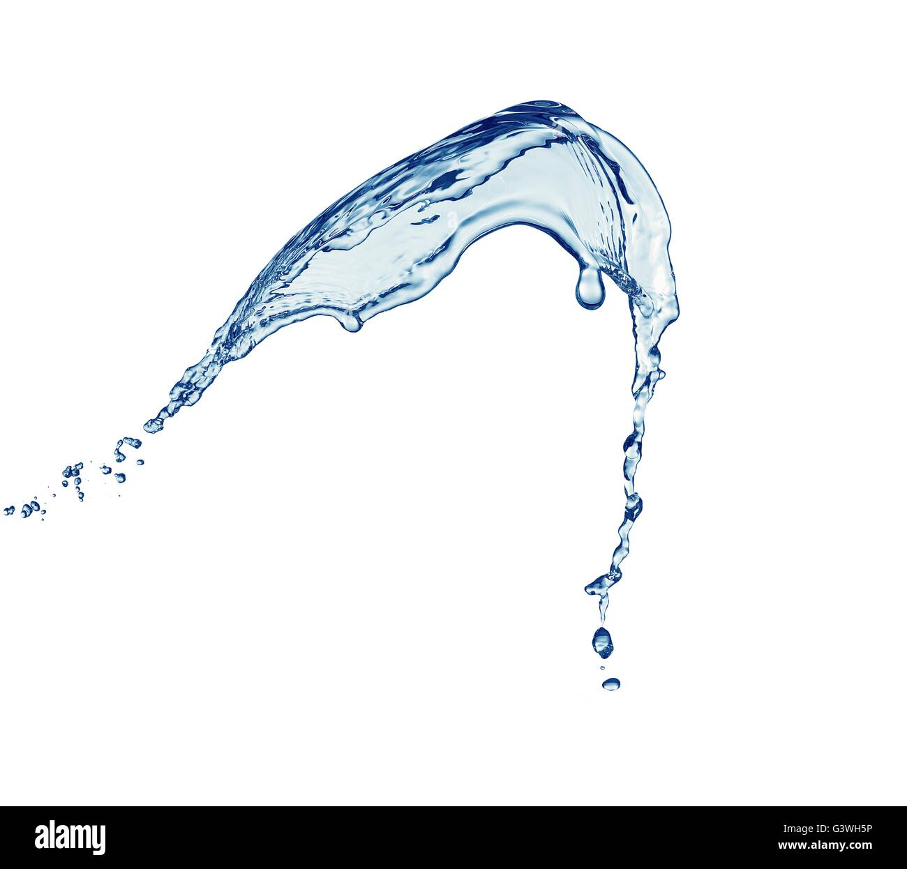 blue water splash with clipping path isolated on white Stock Photo - Alamy