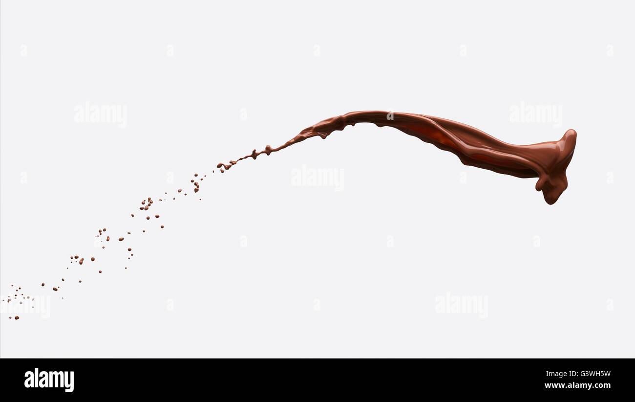 chocolate splash with clipping path isolated on white Stock Photo - Alamy