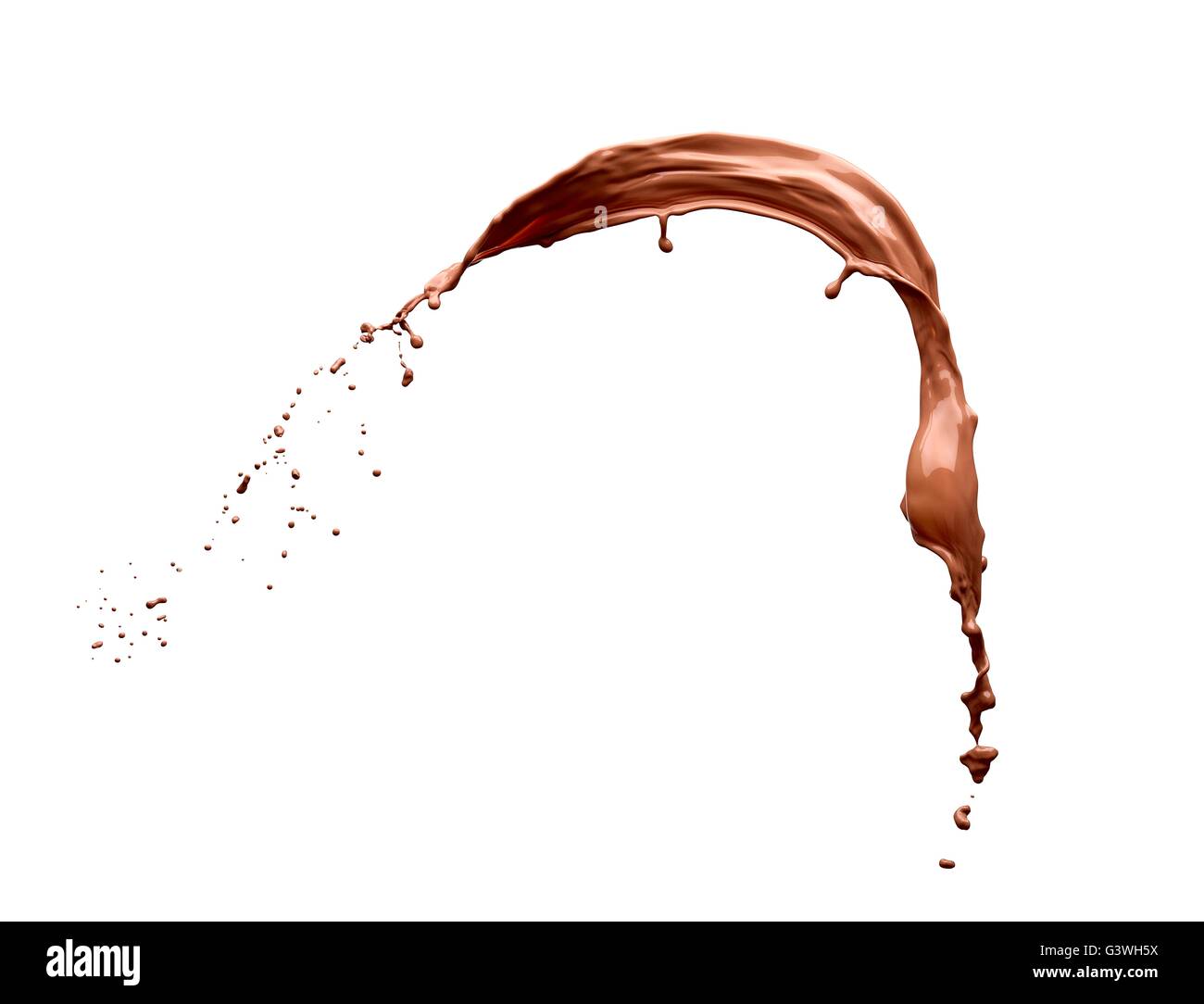 chocolate splash with clipping path isolated on white Stock Photo - Alamy