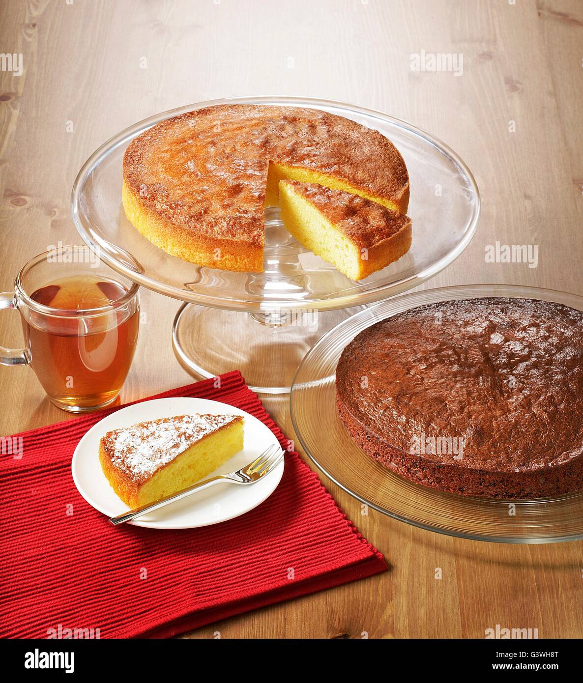 two pies on table Stock Photo - Alamy