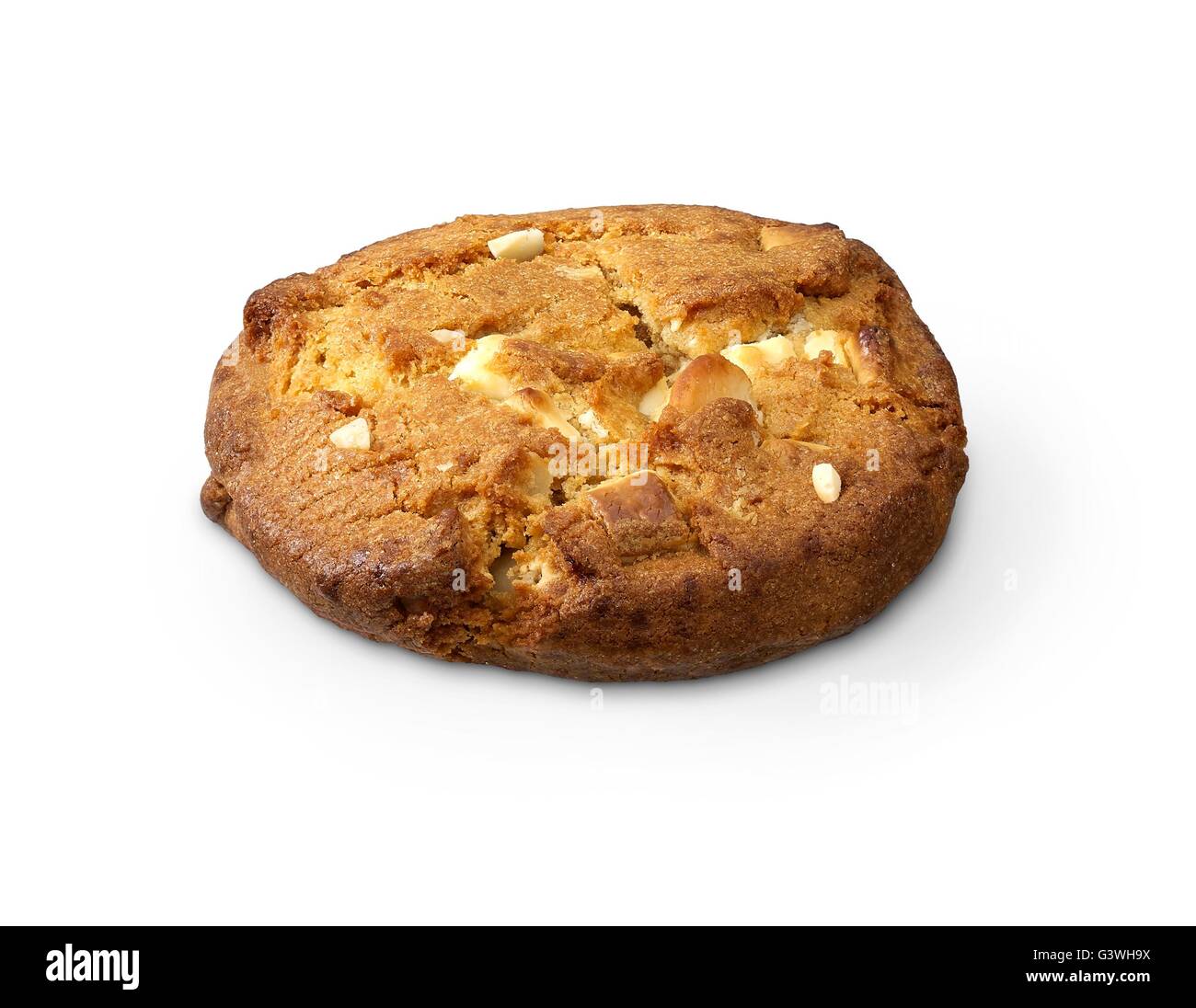 single cookie with white chocolate chips isolated on white Stock Photo ...