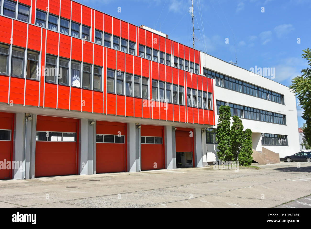 Fire station in the city Stock Photo - Alamy