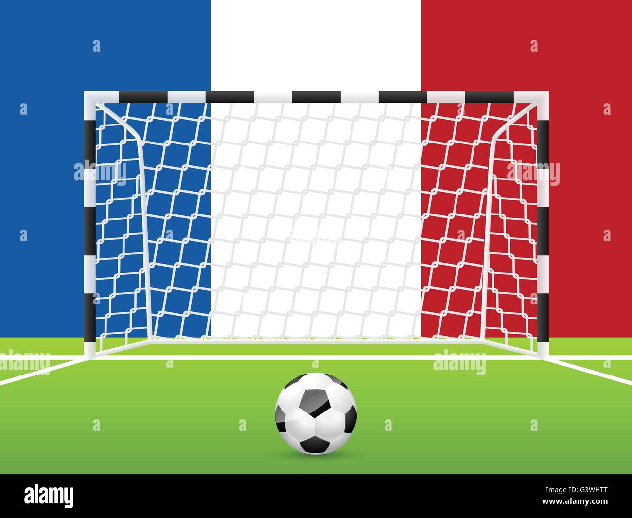 Abstract soccer background template with french flag in background ...