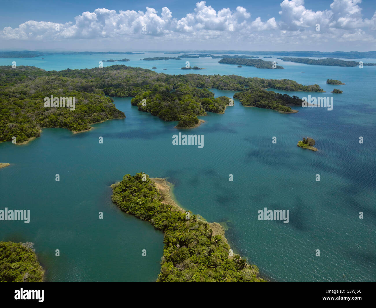 Aerial view of Panama Canal on the Atlantic side Stock Photo - Alamy