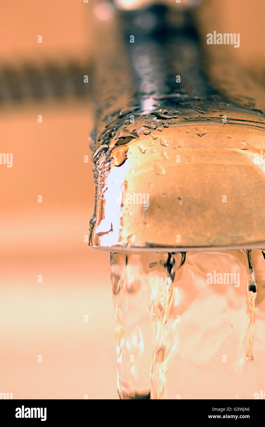 Bathroom Tap Running Water Stock Photo - Alamy