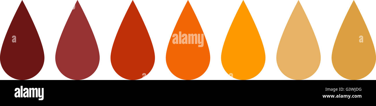 Acid Rain - Seven rain drops in colours from the PH acid spectrum Stock ...