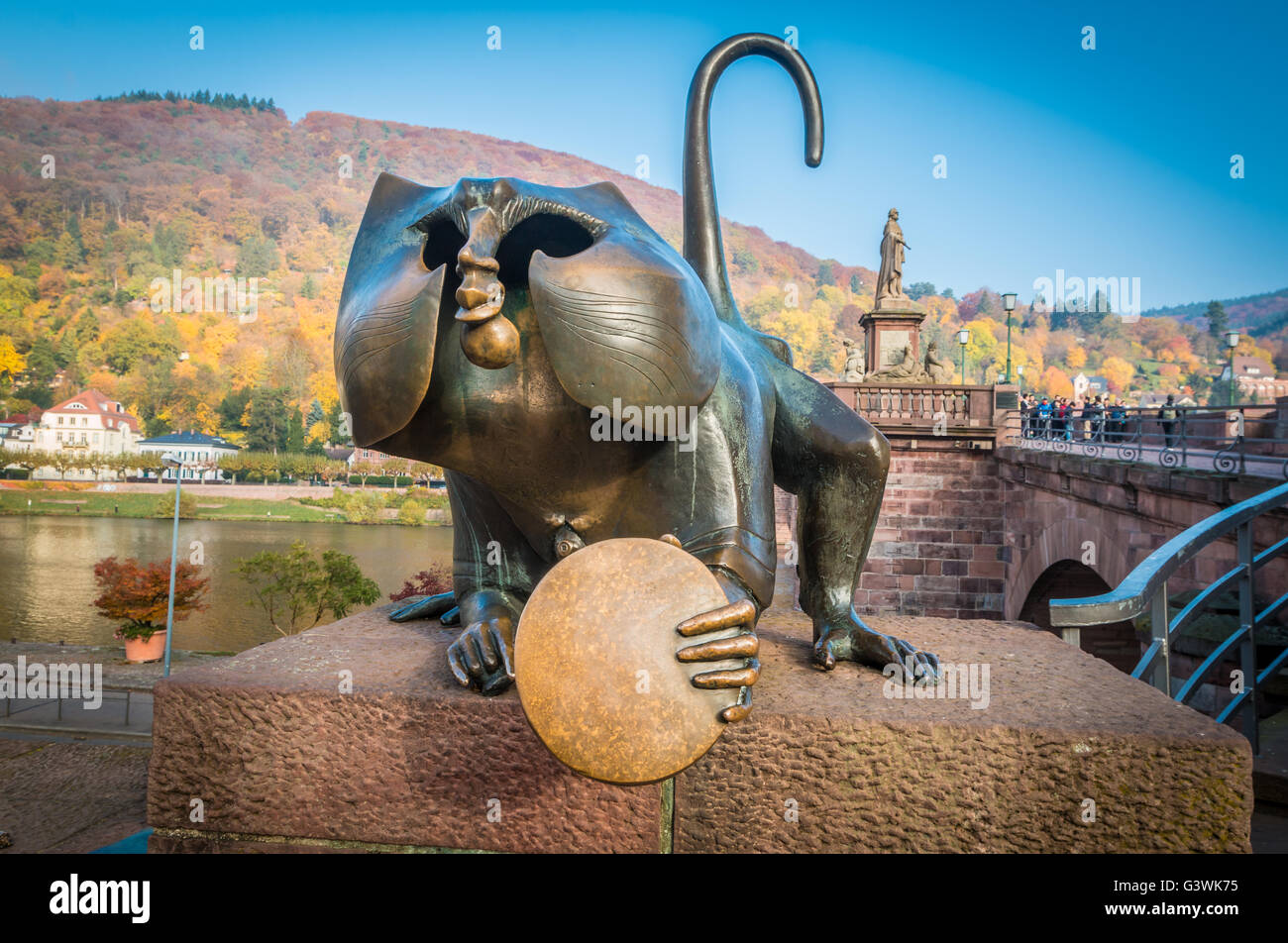 The lucky monkey in Hiedelberg city Germany Stock Photo - Alamy