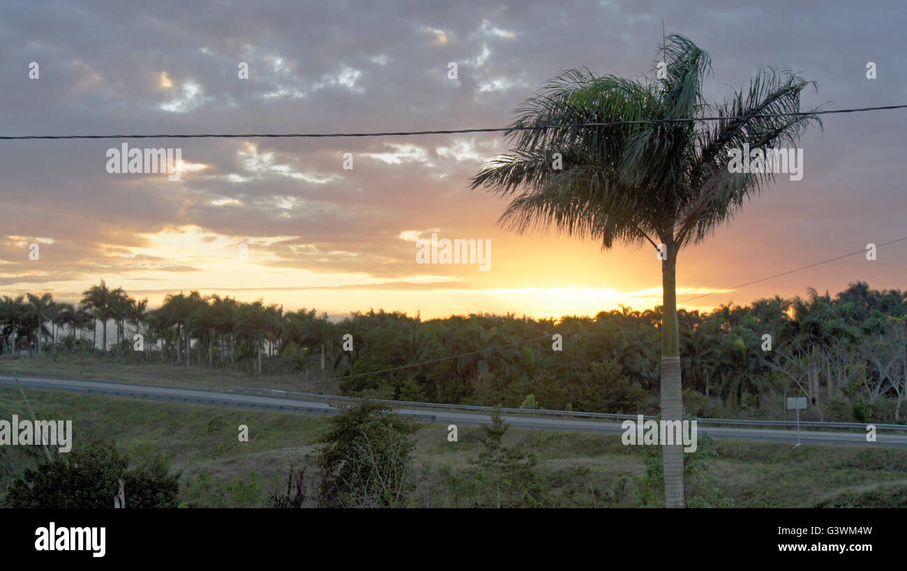 caribbean sunset from the dominican republic Stock Photo - Alamy