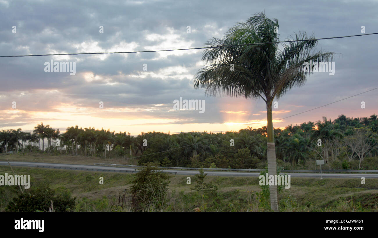 caribbean sunset from the dominican republic Stock Photo - Alamy