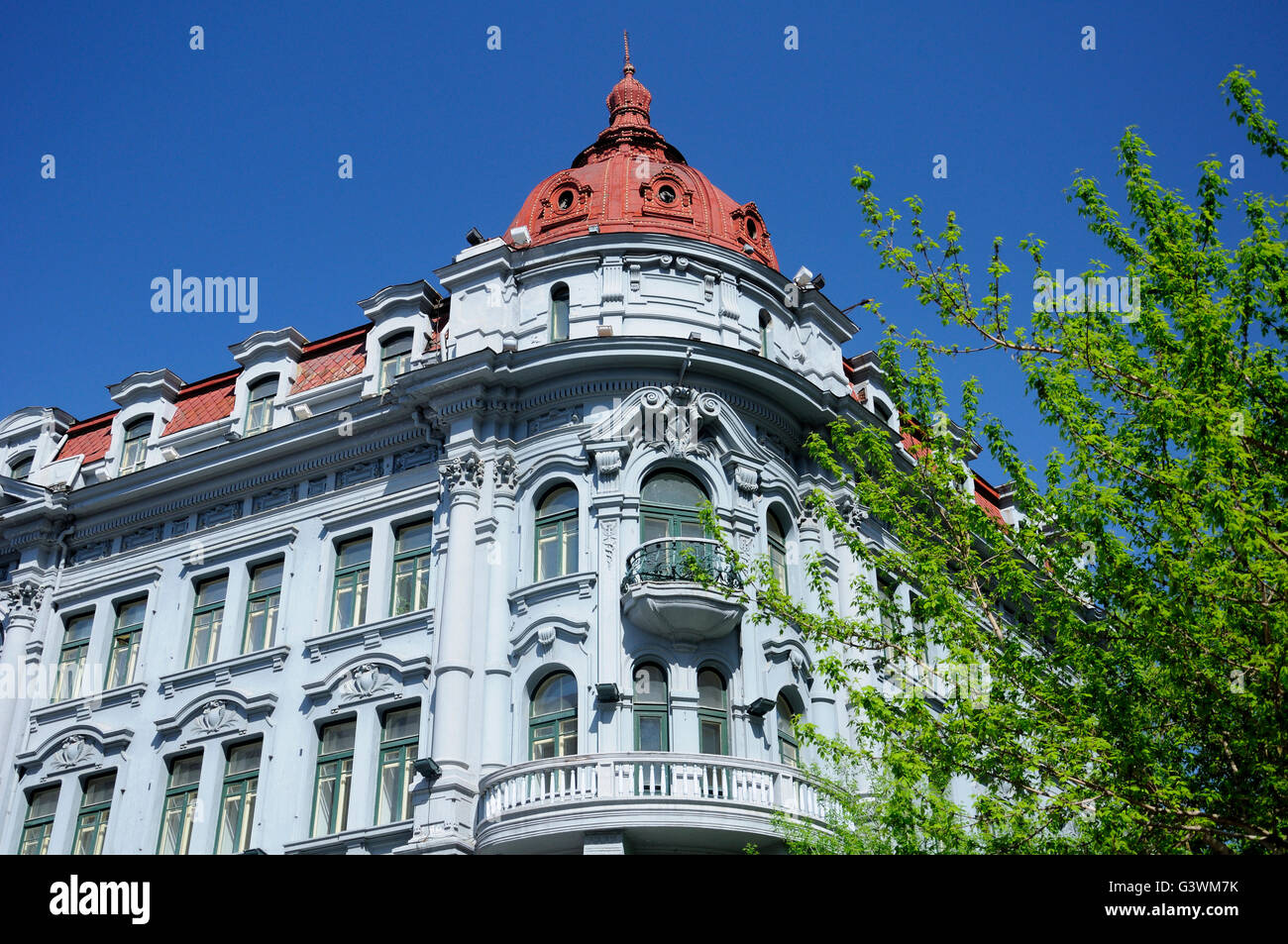 The exterior of a russian influenced architectural building on ...