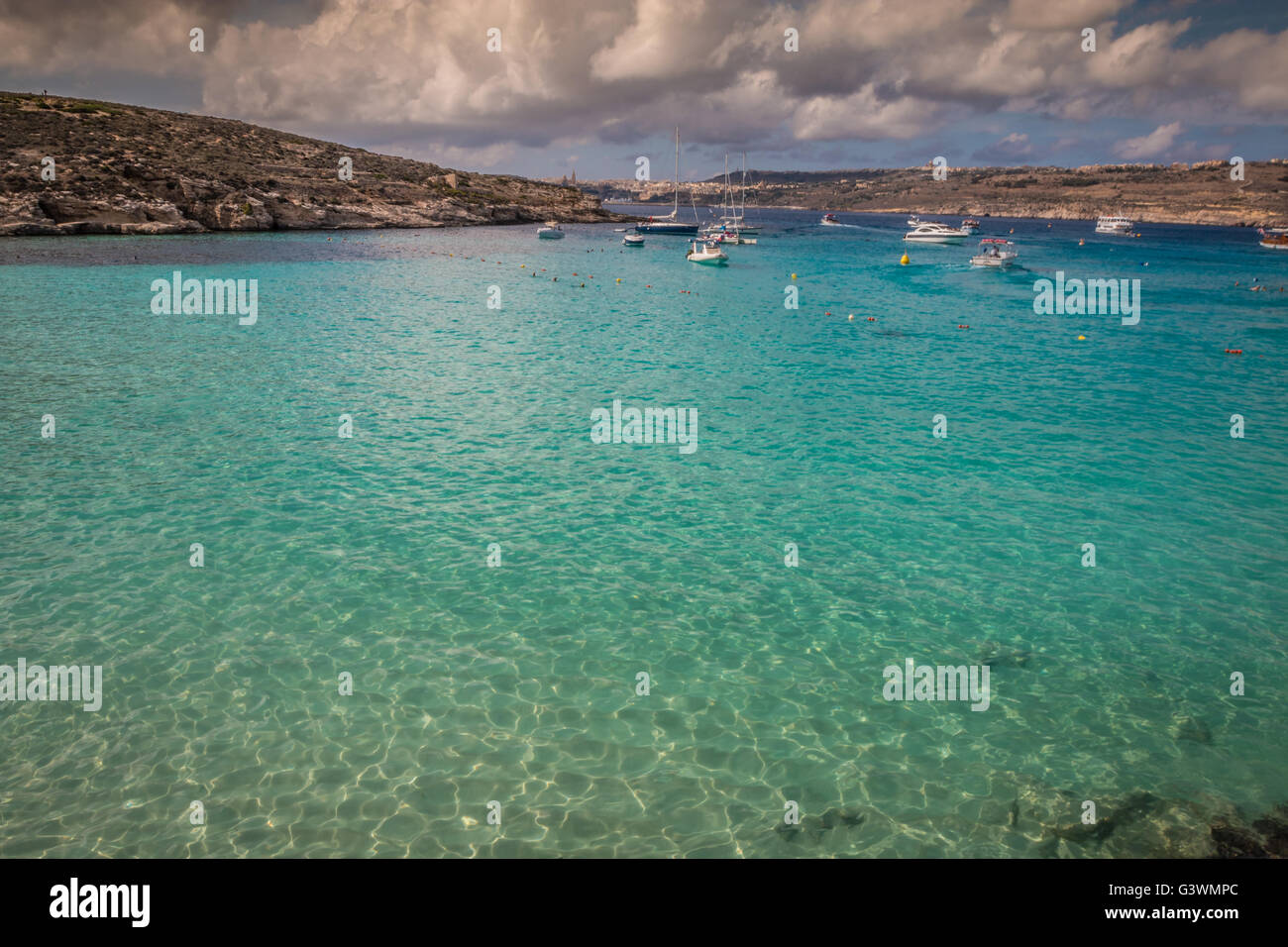 Blue Lagoon in Comino Island Malta Stock Photo - Alamy