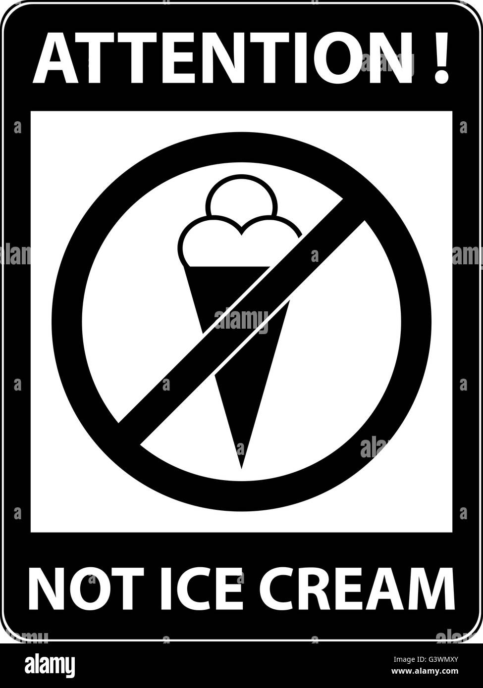 No ice cream, food, eat prohibited symbol. Vector Stock Vector Image ...