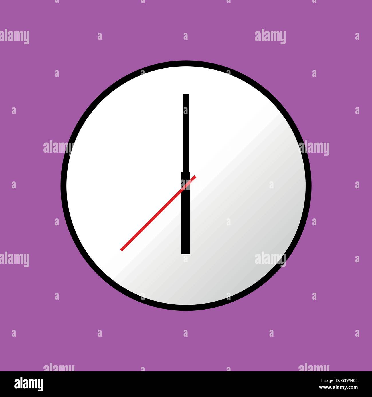 Time concept pink clock white Stock Vector Images - Alamy