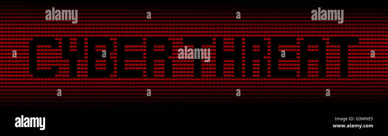 Cyber threat text on red laptops background illustration Stock Photo ...