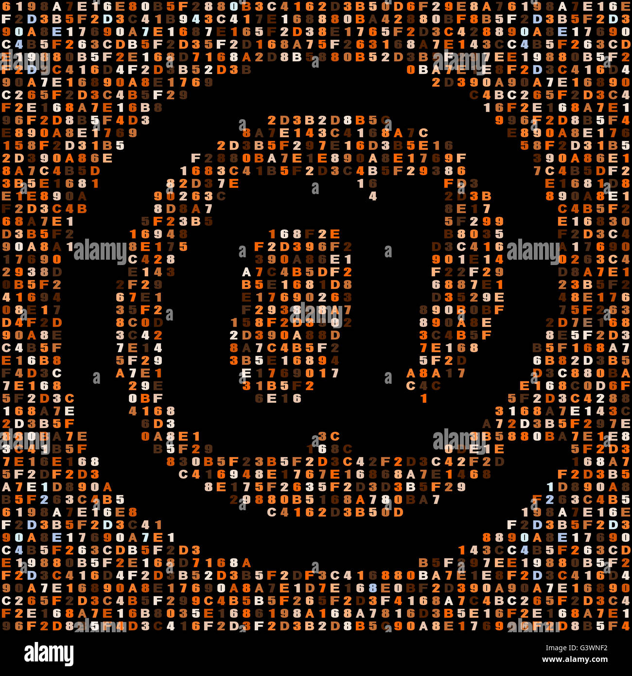 At symbol on orange hex code illustration Stock Photo - Alamy