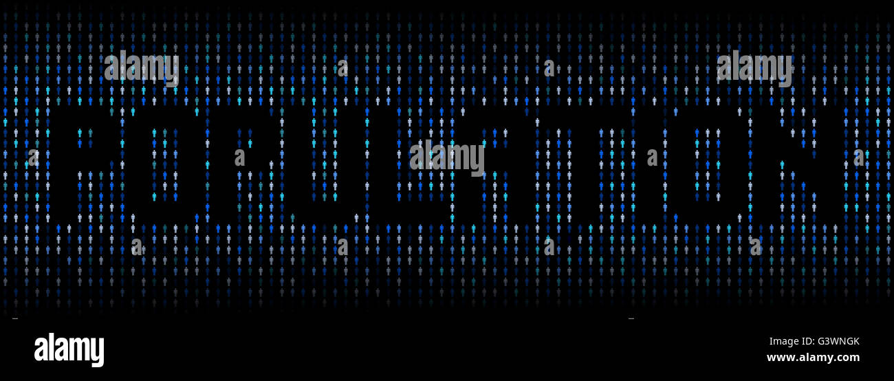 Population text on abstract people background illustration Stock Photo ...