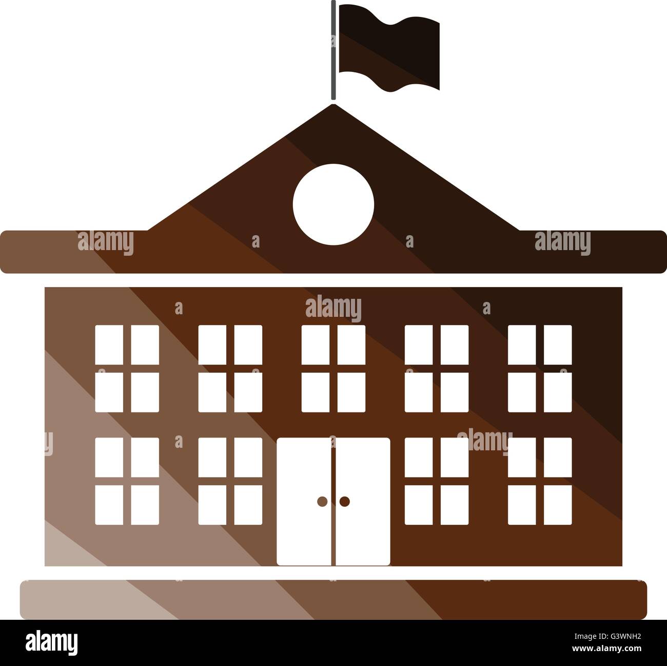 School building icon. Flat color design. Vector illustration Stock ...