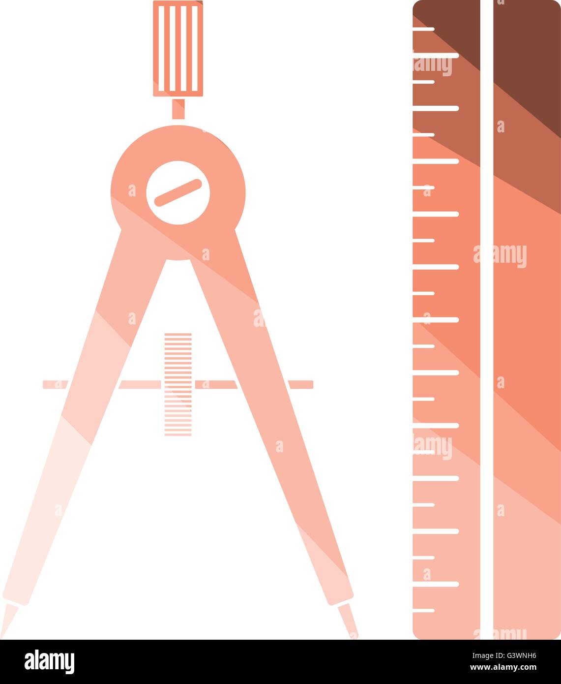 Architect student drawing ruler compasses Stock Vector Images - Alamy