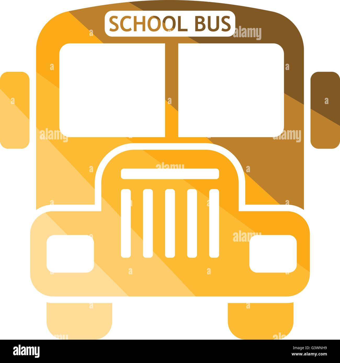 School bus icon. Flat color design. Vector illustration Stock Vector ...