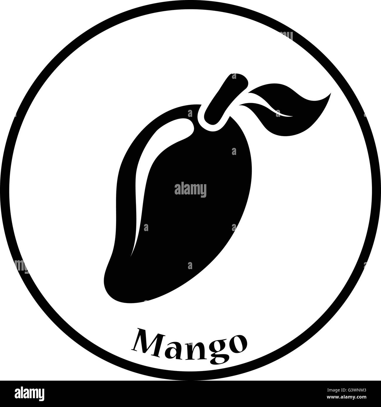 Icon of Mango. Thin circle design. Vector illustration Stock Vector ...