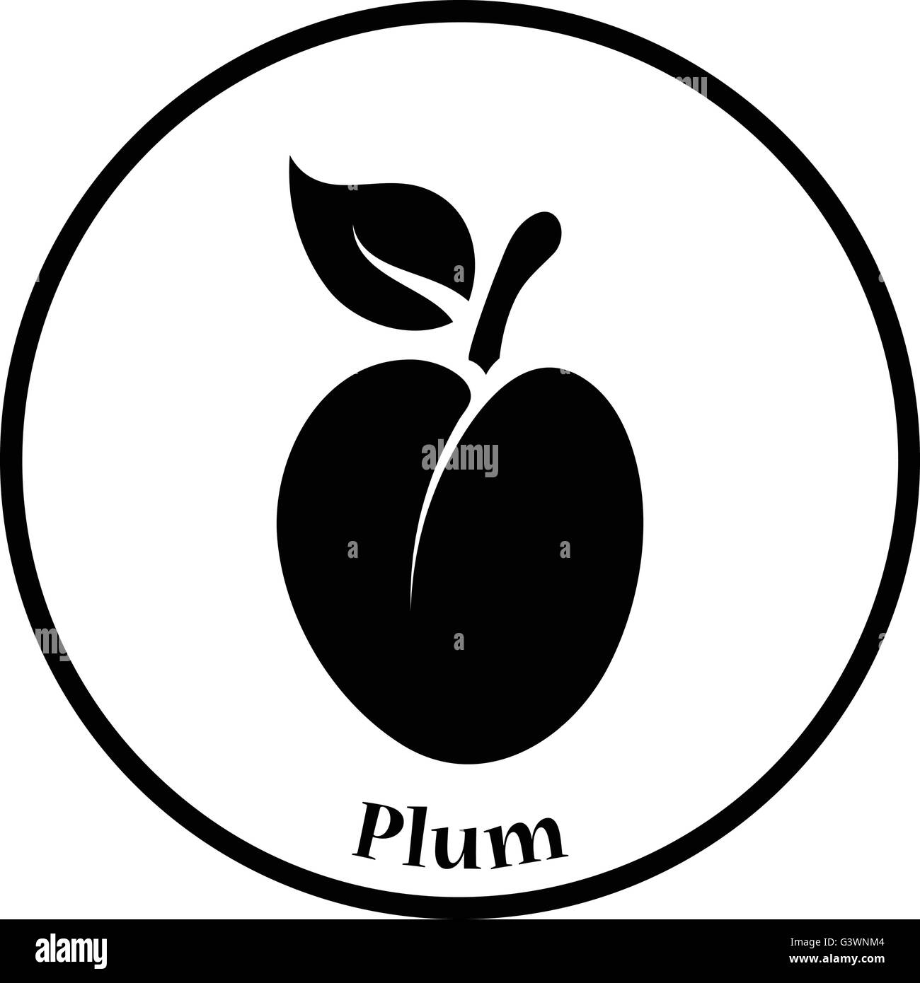 Icon of Plum . Thin circle design. Vector illustration Stock Vector ...
