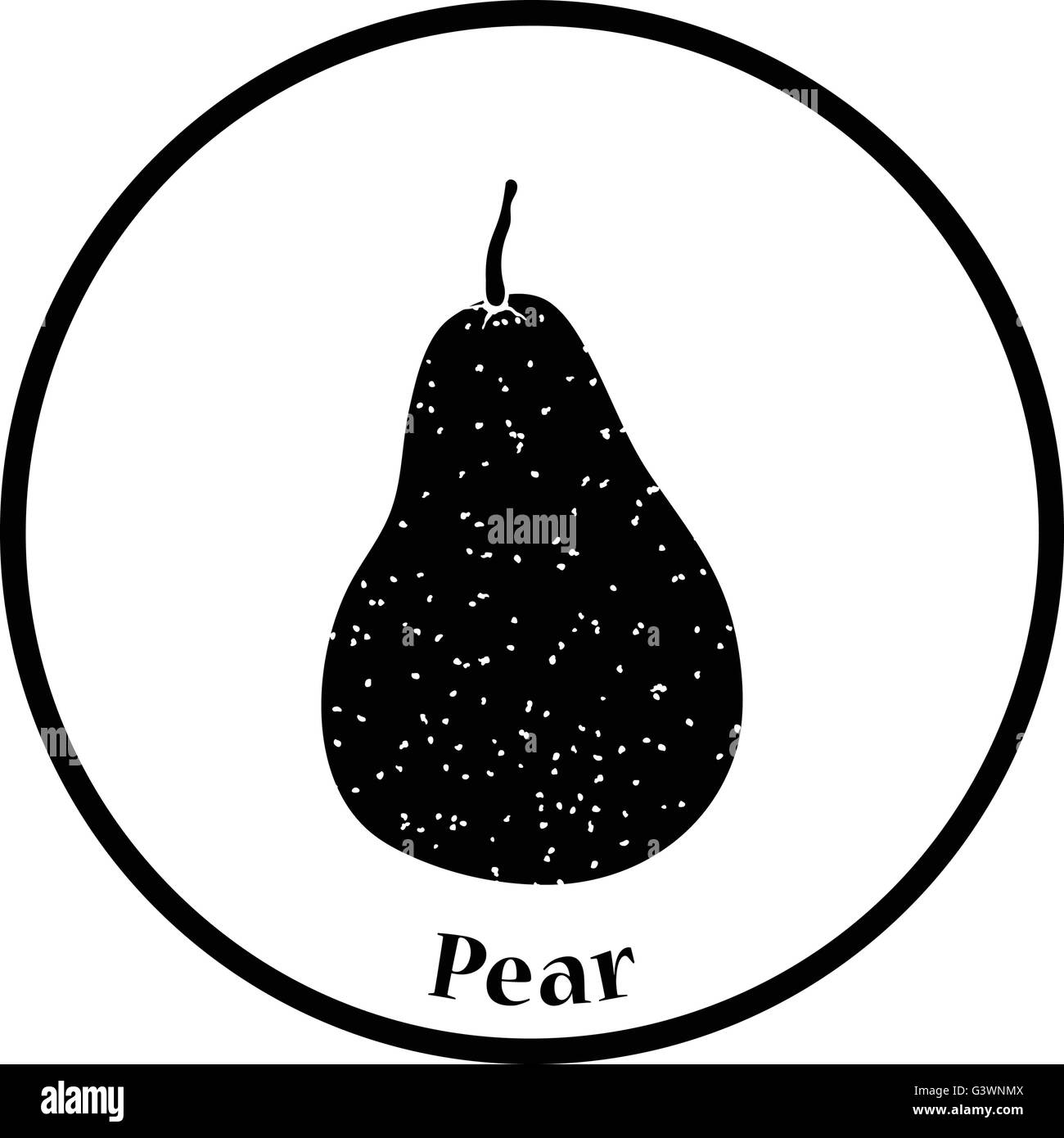 Icon of Pear. Thin circle design. Vector illustration Stock Vector ...