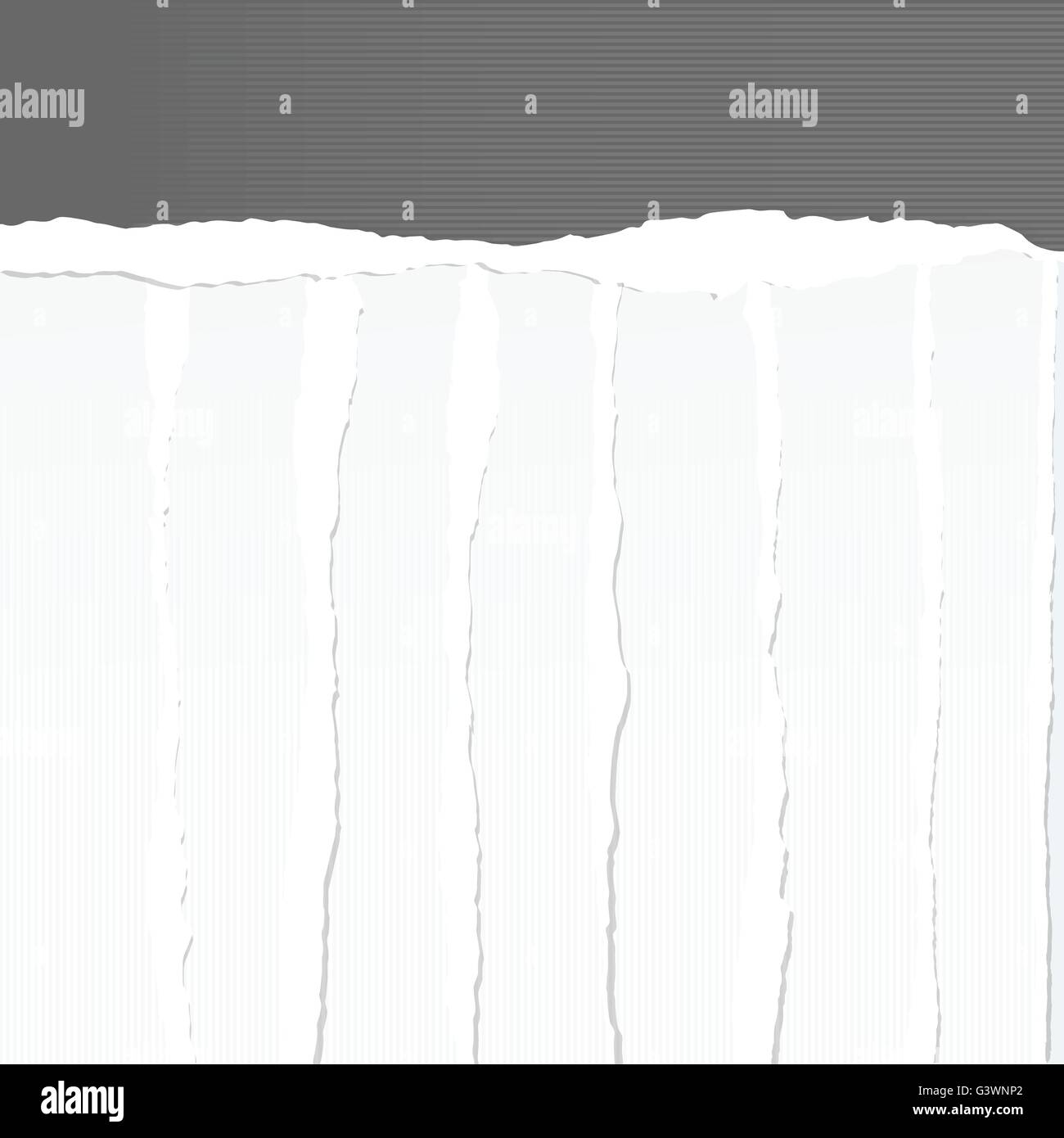 Pieces of torn white blank lined vertical and horizontal paper sheets ...