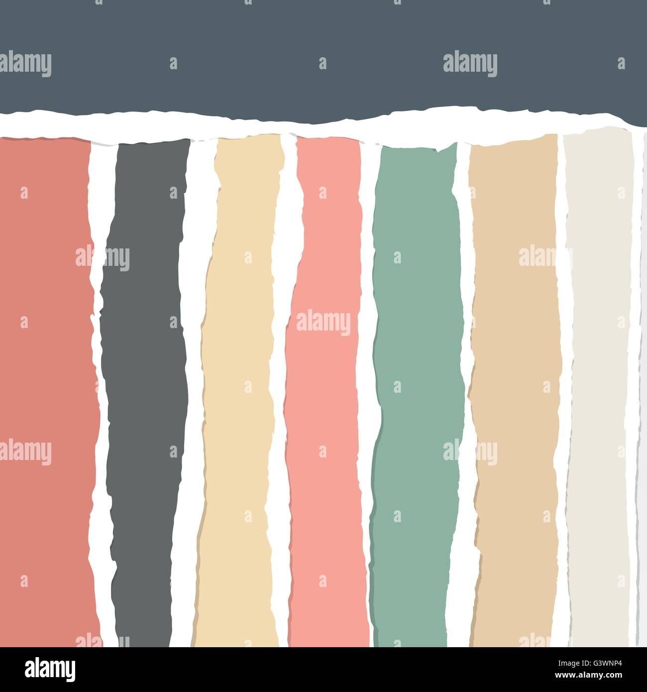 Pieces of torn colorful blank vertical and horizontal paper sheets are ...