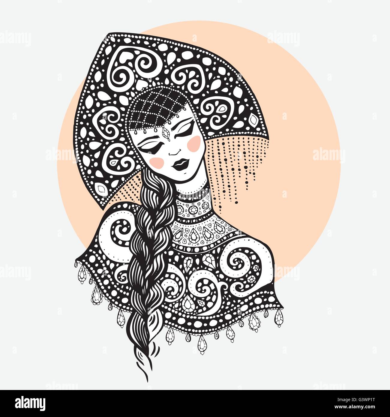 Old woman moscow russia Stock Vector Images - Alamy