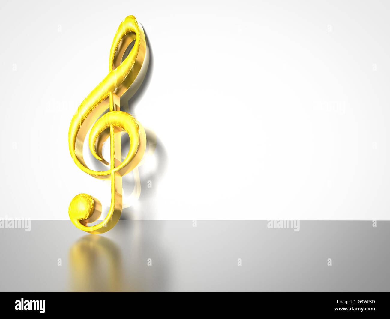 3D illustration of gold treble clef Stock Photo - Alamy