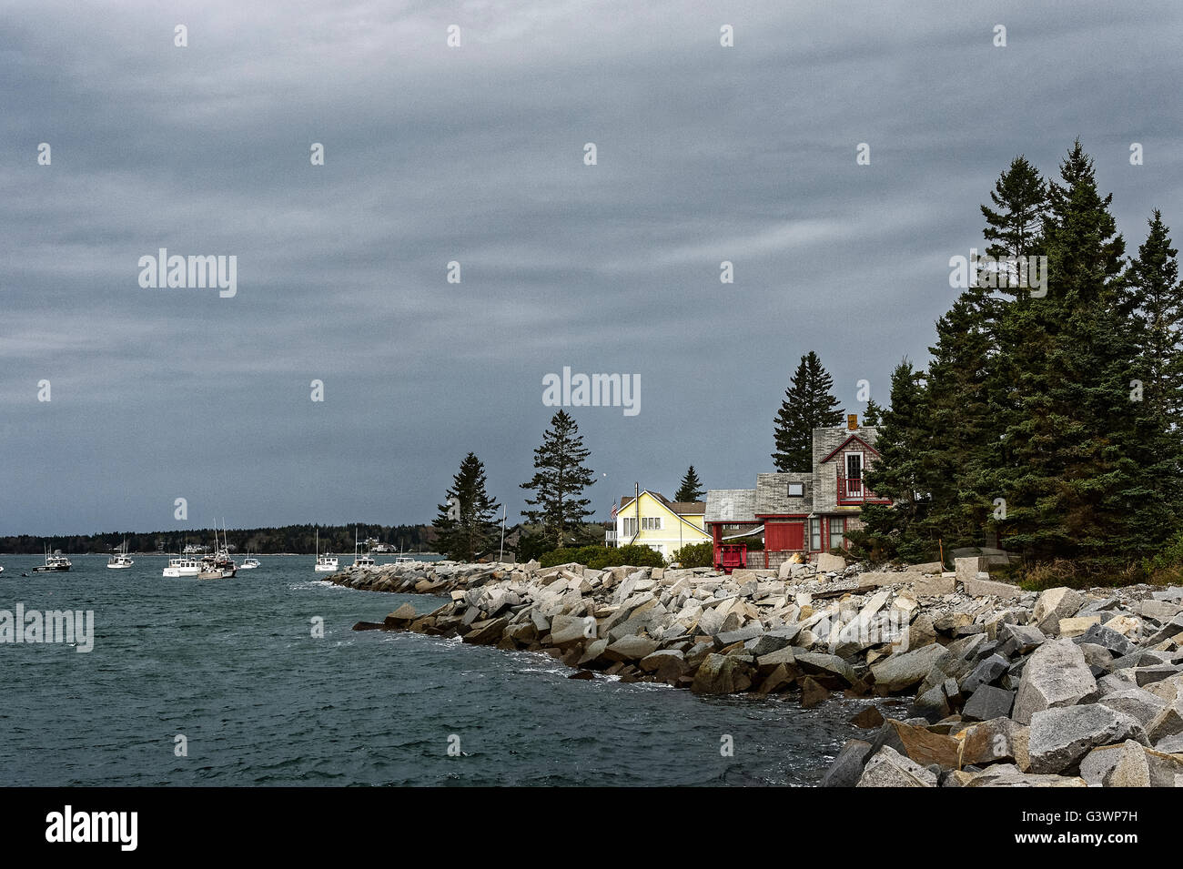 Coastal homes, South Thomaston, Maine, USA Stock Photo - Alamy