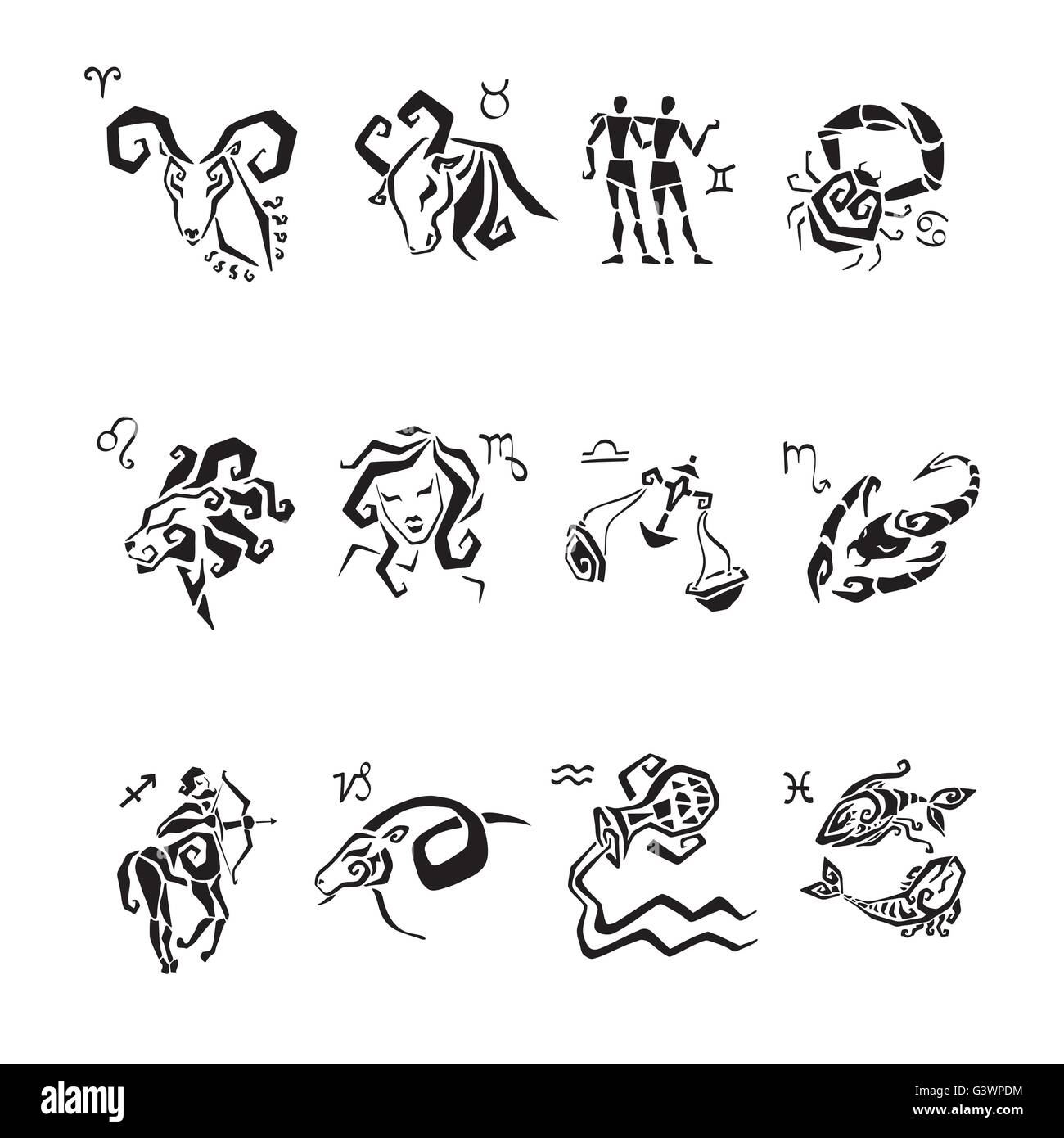 Horoscope Zodiac Star signs, vector set Stock Vector Image & Art - Alamy