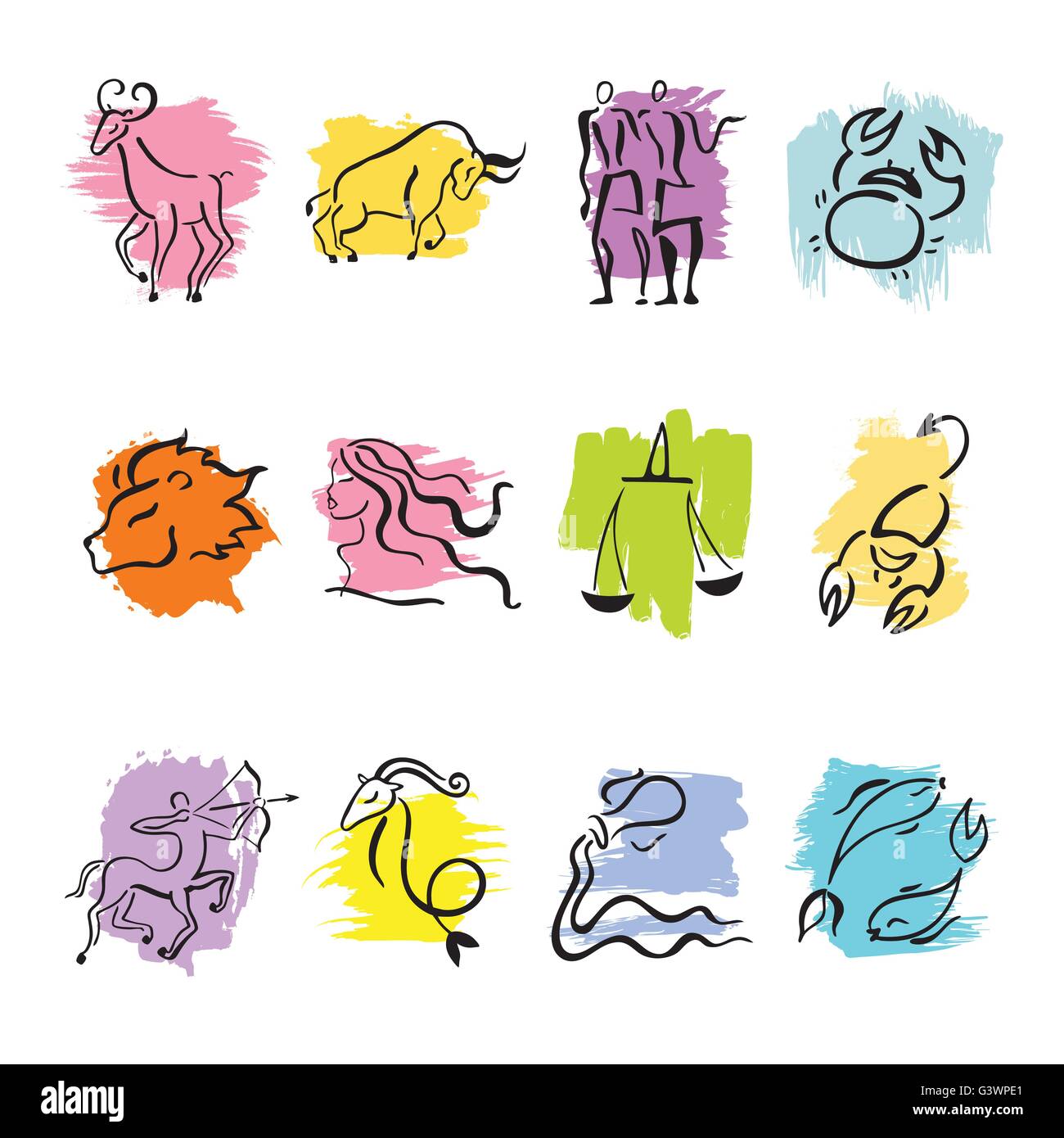 Illustration aquarius zodiac star Stock Vector Images - Alamy