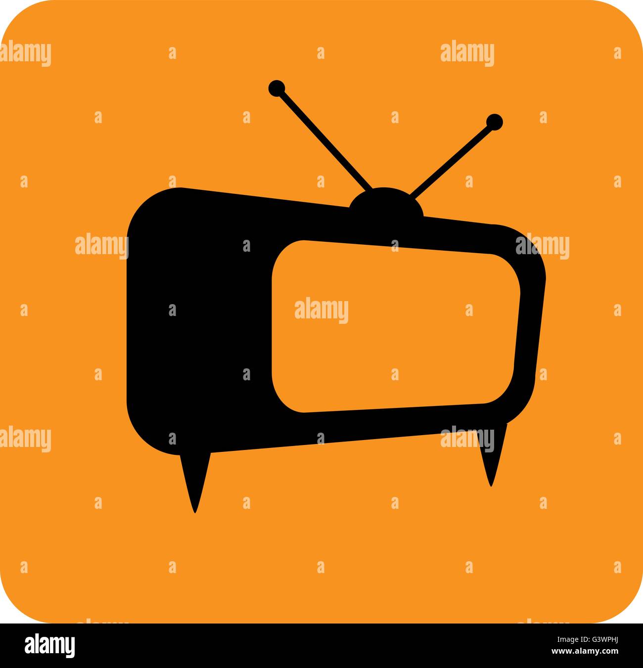 Vector. Graphic tv icon. Flat design. Isolated illustration. Suitable ...