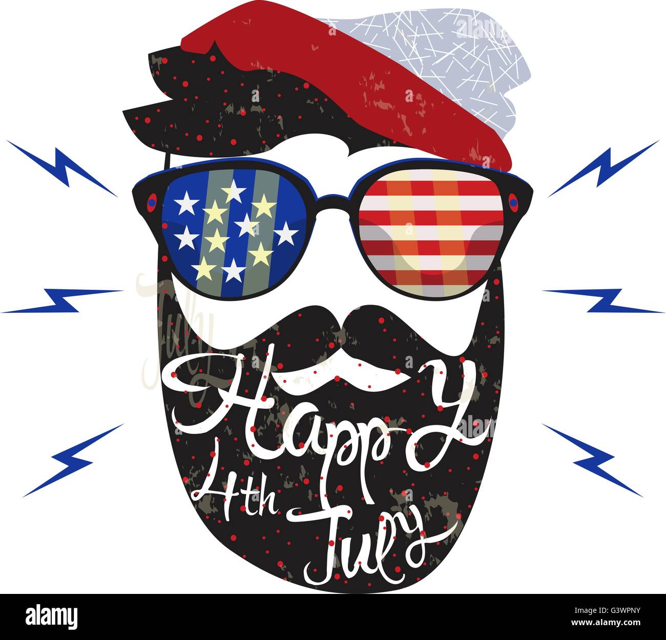 American cowboy. Vector illustration. july fourth Stock Vector Image ...