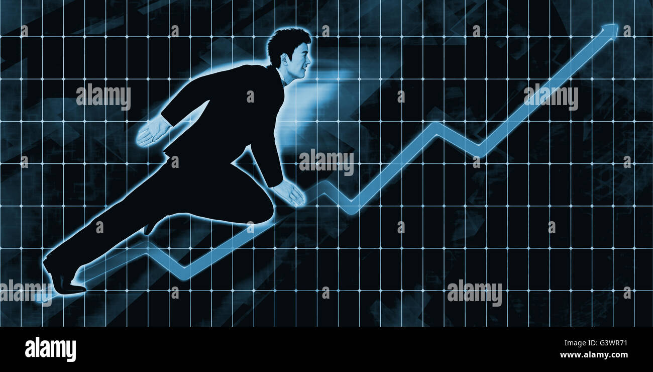 Chinese Businessman Charging Ahead on Blue Background Art Stock Photo ...