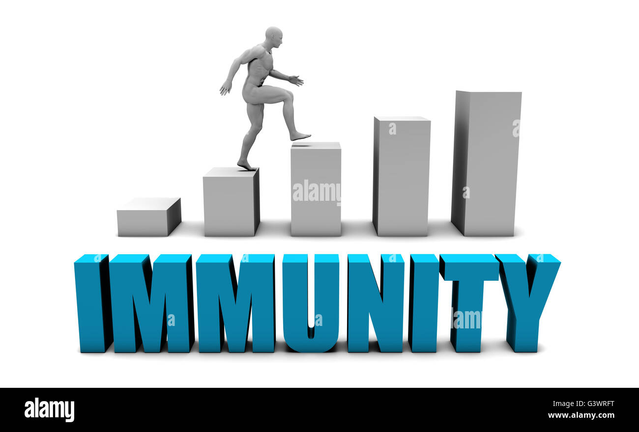 Immunity 3D Concept in Blue with Bar Chart Graph Stock Photo - Alamy